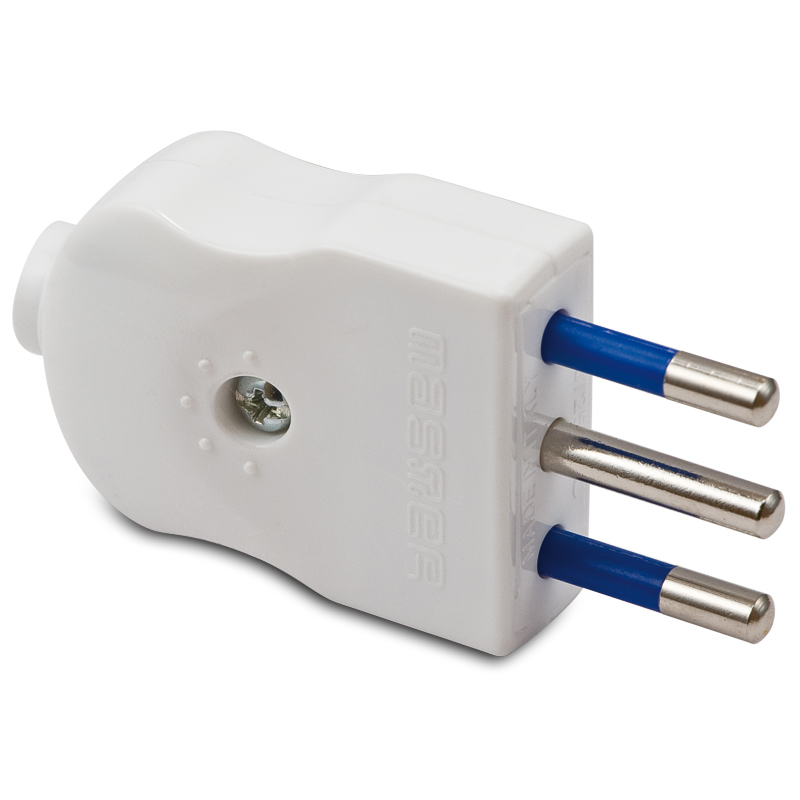 Compact 10A 2 poles + earth white plug - Master