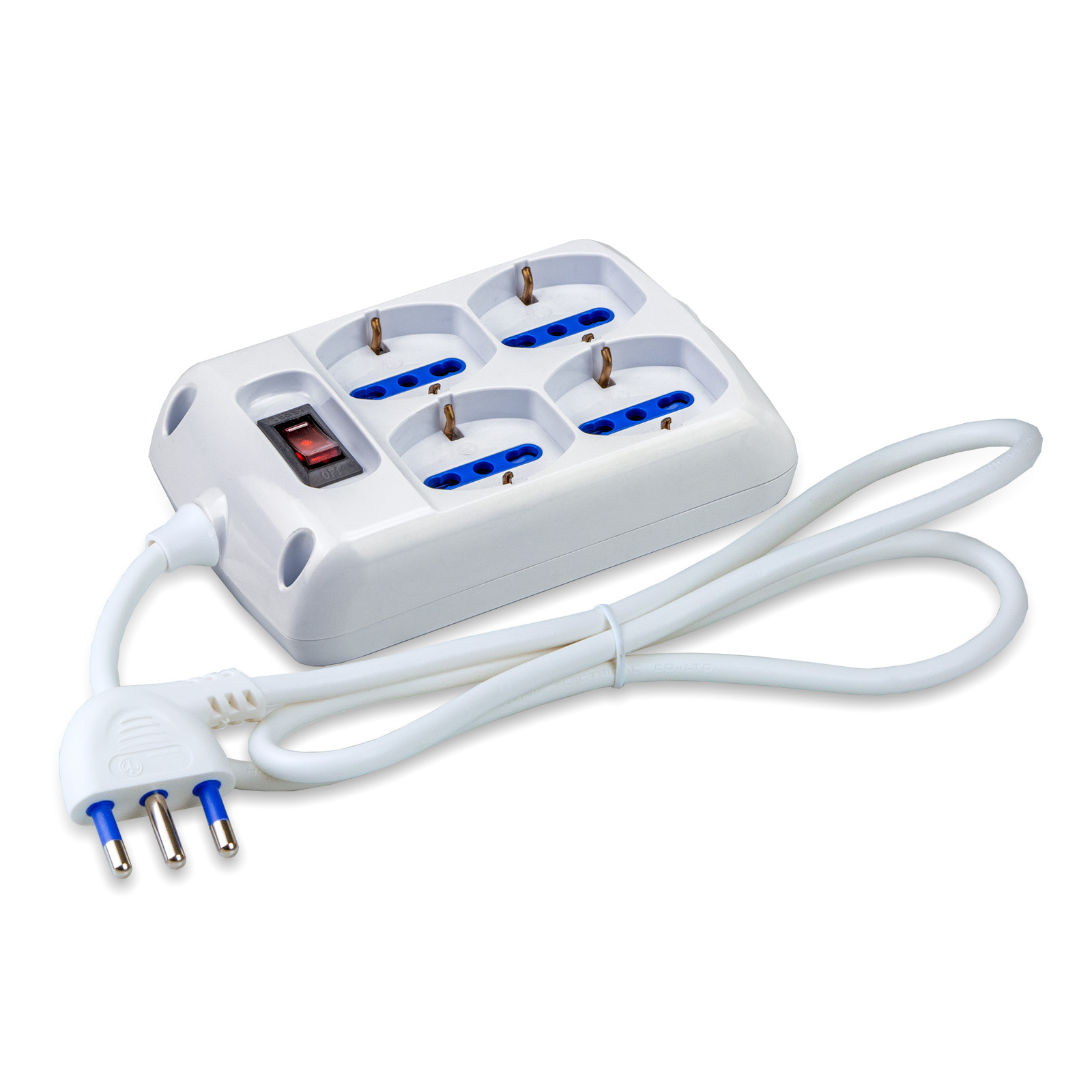 4 universal Schuko Multisockets w.switch - Master