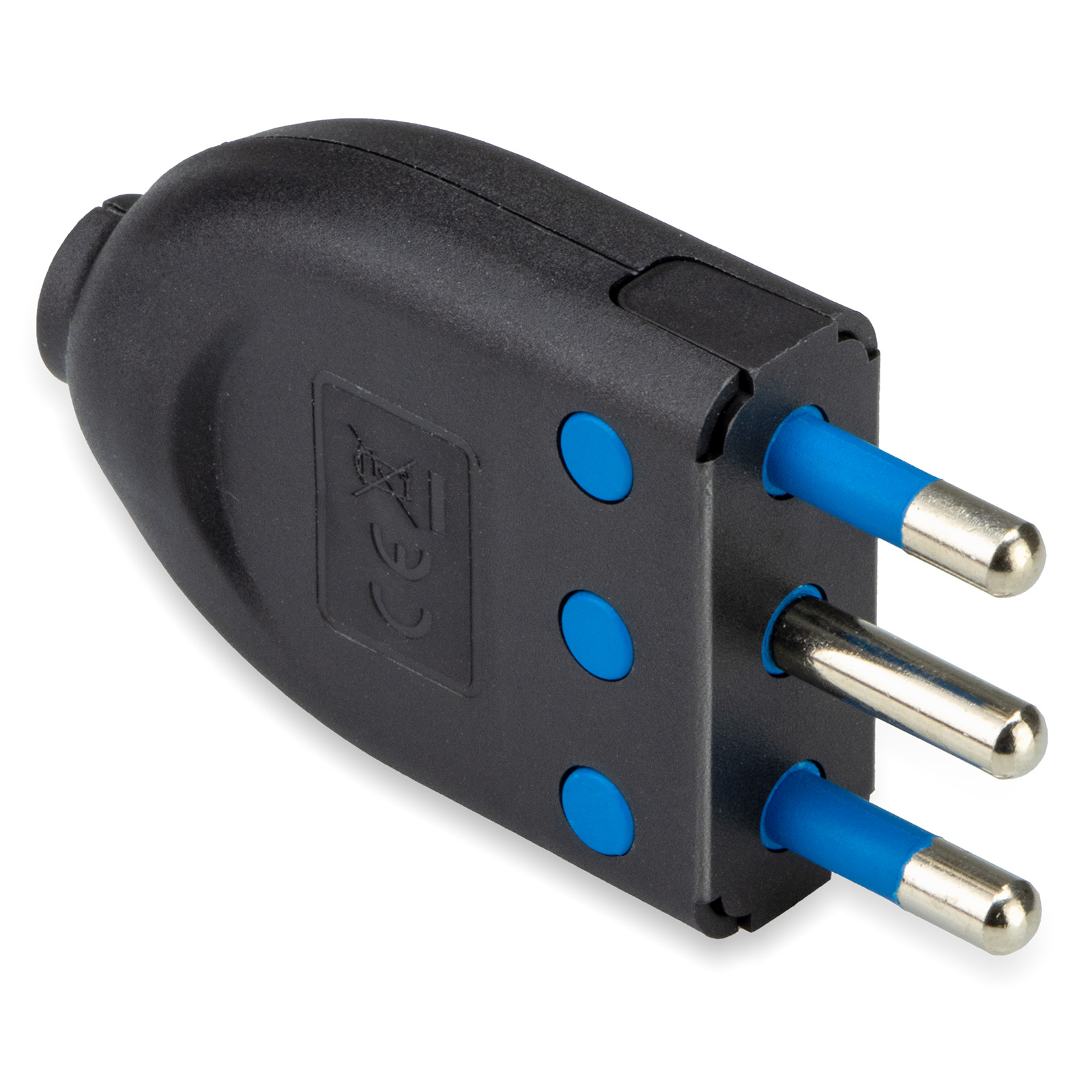 16A 2 poles + earth black plug - Master